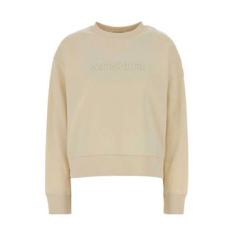 Moncler Baumwoll-Sweatshirt mit Sticklogo - - Sweatshirts & Hoodies - Damen - Beige - M