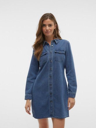 Vero Moda Jeanskleid VMJENNIE LS SHORT DENIM DRESS GA NOOS