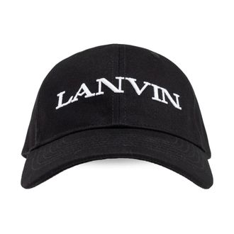 Lanvin Homme, Accessoires, Noir, Taille: 56 CM Casquette de Baseball Noire avec Logo