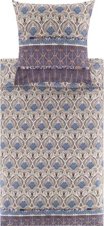 Bassetti Bettwäsche Nairobi Feinsatin braun-blau Größe 1x 135x200 cm + 1x 80x80 cm