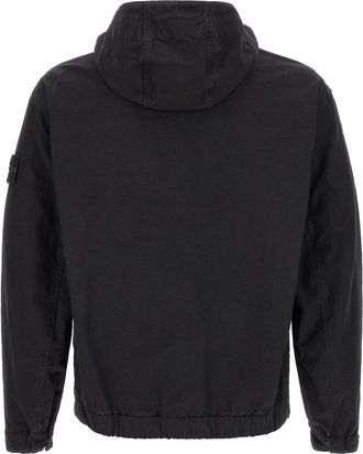 Stone Island Mens Black Cotton Shell Jacket Clothing