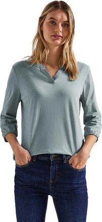 Street One Damen Split Neck Jersey Shirt