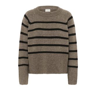Kaffe Rundhals-Strickware - - Knitwear - Damen - Braun - XS