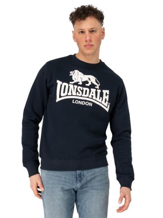 Lonsdale GO Sport Herren Rundhals Sweatshirt schmale Passform, Dark Navy/Ecru, XXL