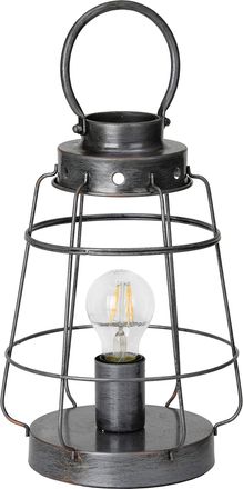 Brubaker Tischleuchte Vintage - 31 cm Höhe (41 cm mit Griff) - Metall Silber Grau - 1-flammig