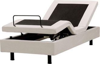 Beliani Beliani - Lit Electrique Moderne Articulé Réglable par Télécommande Sans Tête de Lit 80 x 200 cm Polyester Beige Clair Duke ii