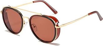 Generic Lunettes de soleil rondes punk en métal 2025 pour hommes et femmes, ombre extérieure, lunettes de soleil de vacances à la plage (couleur : G, taille :