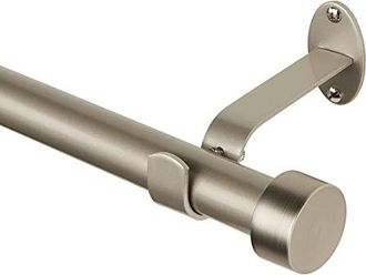 Elrene Home Fashions Serena Vorhangstange für Fenster, 2,5 cm, mit modernem Endstück Modern 86 - 120 Adjustable Rod Polierts Nickel