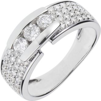 Edenly Ring Sternbilder - Trilogie Pavage Weißgold - 0.84 Karat - 59 Diamanten