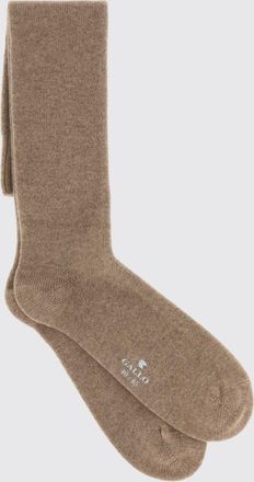 Gallo Wadenhohe Stretch-Kaschmirmischsocken mit Kontrastlogo