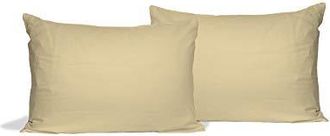 Italian Bed Linen Elegant Kissenbezugspaar, Mikrofaser, Creme, 52 x 82 cm, 2