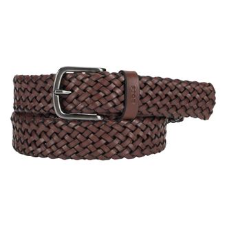 HUGO BOSS Ceinture en cuir tress&eacute; - Homme - Accessoires - Brun - Taille: 95 CM