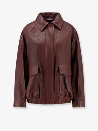 R&oacute;he Aviator grained leather jacket - ROHE - gender_Woman