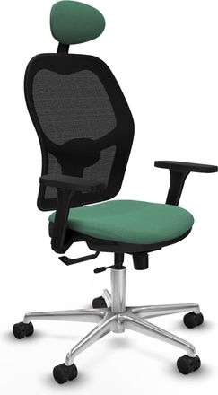 Piqueras y Crespo Ergonomischer Stuhl mit 3D-Armen, h&ouml;henverstellbarer Lendenwirbelst&uuml;tze und festem Kopfteil, ausgestattet mit Syncro/Traslack und injiziertem Schaumst