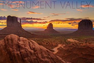 Inga Monument Valley, Utah - Buntes Himmel, Metallschild, Blechschild, 20,3 x 30,5 cm