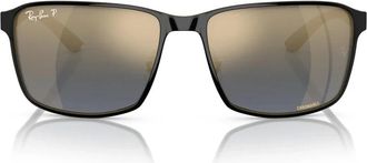 Ray-Ban Quadratische polarisierte Sonnenbrille mit goldenen verspiegelten Gl&auml;sern - - Accessories - unisex - Schwarzk - 59 MM
