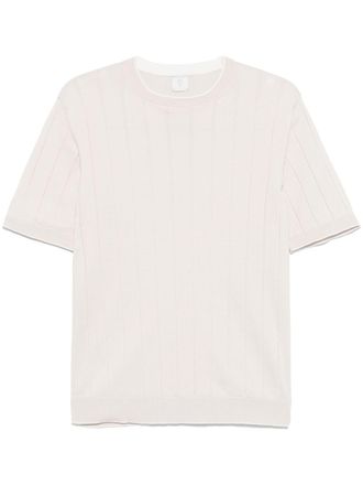 Eleventy t-shirt à bord en maille nervurée - Tons neutres