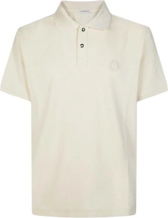 Moncler Homme, Tops, Beige, Taille: L Polo en Piqu&eacute; de Coton