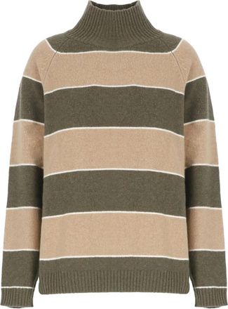 KANGRA striped-pattern high-neck sweater - Gr&uuml;n