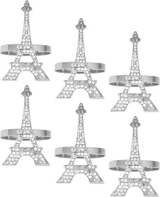 BESPORTBLE 6 St&uuml;ck Elegante Eiffelturm Serviettenringe Verschlei&szlig;feste Dekorative Napkin Buckles aus Legiertem Material Feine Verarbeitung f&uuml;r Stilvolle Tischdek