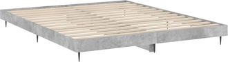 Generic Doppelbettgestell aus Beton mit Metallbeinen und Sperrholzlatten - Holzwerkstoff, Modernes Schlafzimmerdesign (200 x 200 cm)