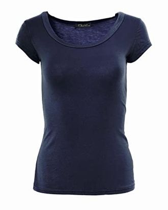 Easy Young Fashion T-shirt Romina pour femme, bleu foncé, L