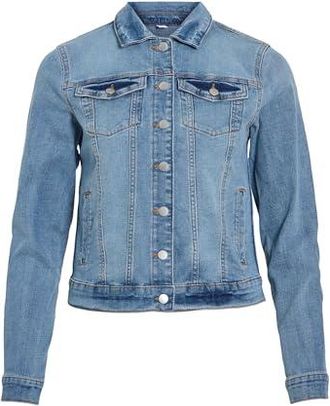 Vila Bestseller A/S Vishow New L/S Denim Jacket/Su-Noos Veste, Bleu Jeans Clair, S Femme