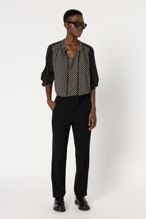 Gerard Darel Pantalon droit dos &eacute;lastiqu&eacute; - CORA - Noir