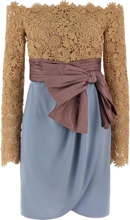 Valentino Garavani Femme, Robes, Multicolore, Taille: 36 FR Fleur A Jours Off-Shoulder Mini Dress