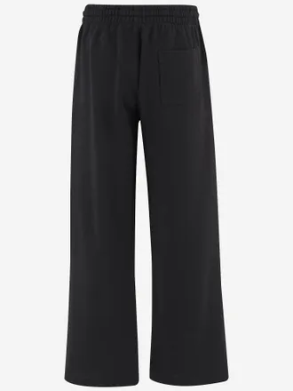 Casablanca Mens Cotton Pants With Logo Black Organic Trousers