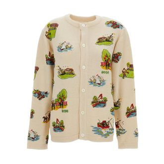 Bode Femme, Pulls, Multicolore, Taille: 42 FR Beaded Camp Cardigan
