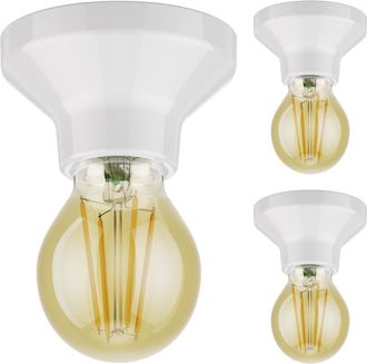 LEDs Com 3 Stück LED Deckenleuchte Elektra Porzellan, inkl. LED gold max. 778lm, 3-Stufen dimmen, extra-warmweiß