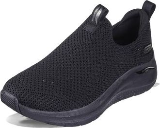 Skechers Femme Arch Fit 2.0 Chaussures, Black Knit/Gunmetal Trim, 36 EU
