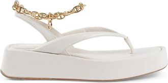 Dee Ocleppo Femme, Chaussures, Beige, Taille: 39 EU Sandales &agrave; Plateforme avec Cha&icirc;ne en Or