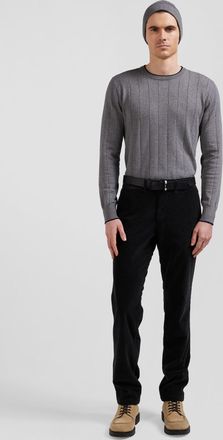 Eden Park Pantalon Chino En Coton Velours Stretch Kaki Coupe Regular