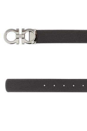 Ferragamo Mens Dark Brown Leather Reversible Belt Tmoronero Calf Cinture