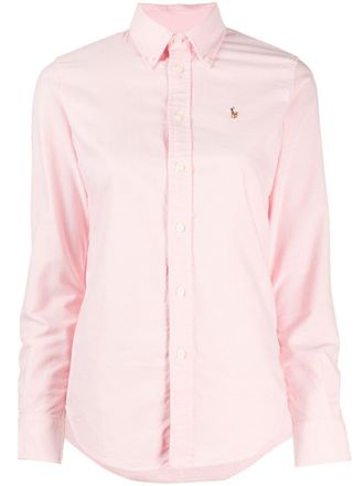 Polo Ralph Lauren chemise &agrave; logo brod&eacute; - Rose