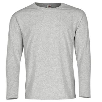 Fruit Of The Loom Valueweight Long Sleeve T Herren Langarm Shirt, Heather Grey, 4XL