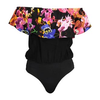 Desigual Femme, Maillots de bain, Noir, Taille: 44 FR Flower Bodysuit