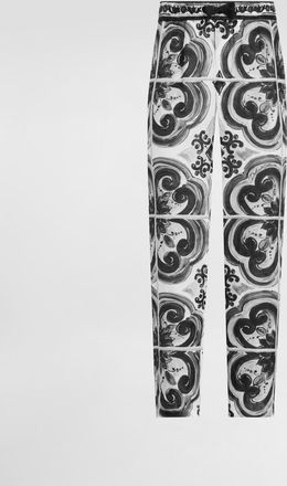 Dolce & Gabbana Leinenhose Mit Majolika-print - Mann Hosen Und Shorts Mehrfarbig 44