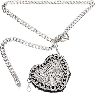 Hemobllo Mini Waist Bag Damen Bauchtasche mit Strassbesatz Kleine H&uuml;fttasche mit Kette Glitzernde Crossbody Umh&auml;ngetasche f&uuml;r Party Shopping Reisen und Alltag 