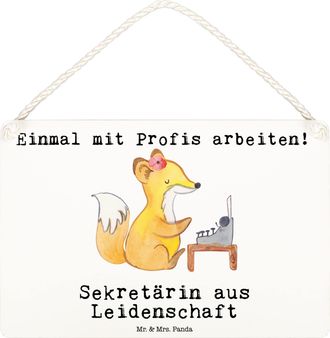 Mr. & Mrs. Panda holzbild Sekret&auml;rin Leidenschaft DIN A6 - Geschenk, T&uuml;rschild, Schild, wandtafel, Holzschild, Holztafel