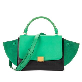 Celine Crossbody Bags - Small Bicolor Trapeze - Gr. unisize - in Gr&uuml;n - f&uuml;r Damen