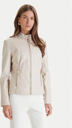 Guess Jacke aus Kunstleder W6RL52 WL850 &Eacute;cru Regular Fit