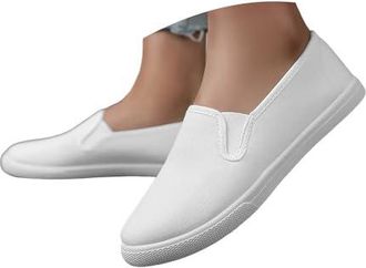 Generic Chaussures basses &agrave; enfiler pour femme - Baskets tendance en toile d&eacute;contract&eacute;es pour femme - Confortables - Respirantes - Semelle int&eacute;rieure rembourr