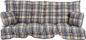 Patio Hollywoodschaukel Auflage 175x50 cm Ravenna Sitzpolster mit Rückenlehne für Gartenbank Seitenkissen Schnüre