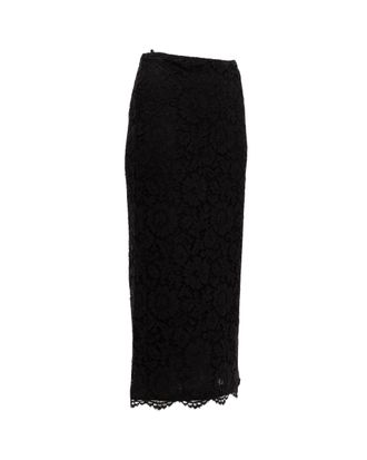 Valentino Garavani Floral Lace Skirt - Black