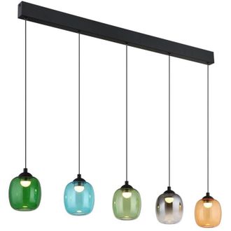 Nowa Nowa - Suspension Lampe &agrave; suspendre Lampe de table &agrave; manger Verre noir multicolore led h 150 cm