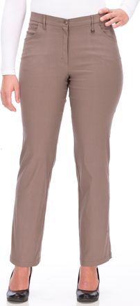 KjBrand 5-Pocket-Hose KJBRAND Betty Bengaline, Damen, Gr. 42 (21), K-Gr, braun (schlamm kurzgr&ouml;&szlig;en), Web, Obermaterial: 80% Viskose, 17% Polyamid, 3% Elasthan