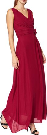 Swing Damen Maxi-Kleid mit Zierblume, Gr. 40, Rot (braunrot 620)